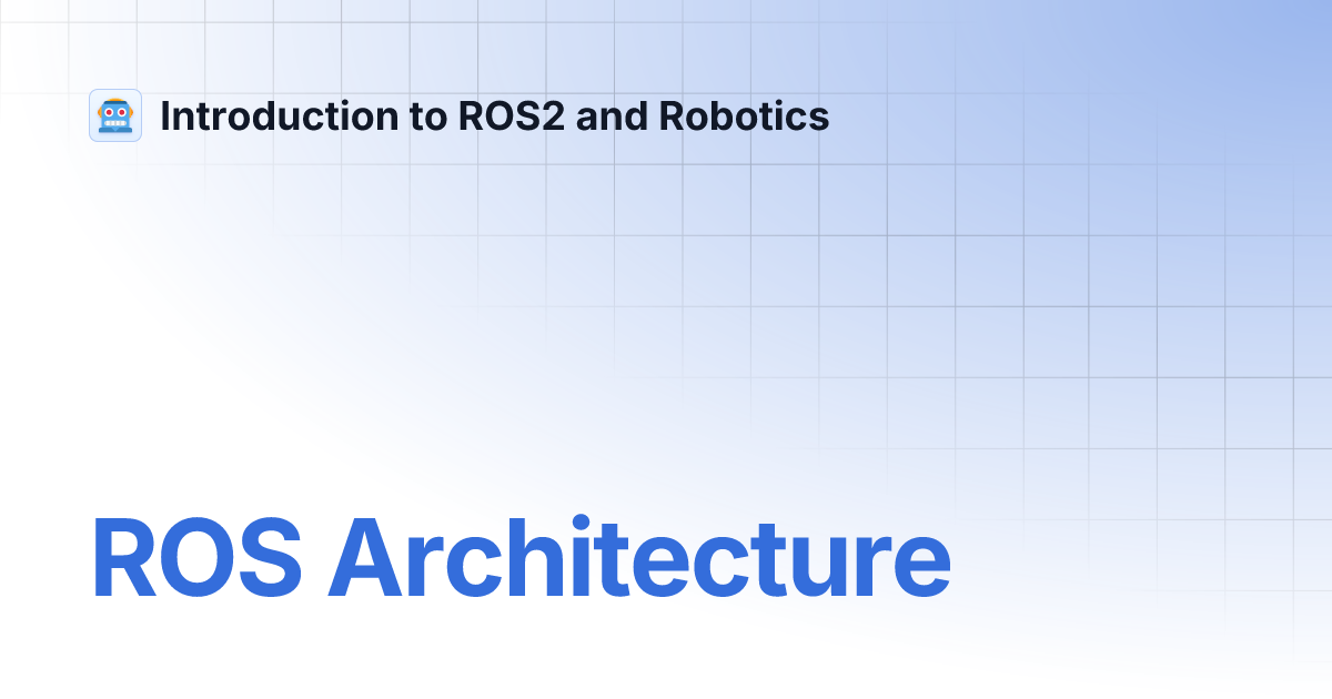 ROS Architecture | Introduction to ROS2 and Robotics
